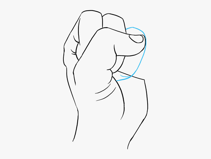 Drawn Fist Air Drawing - Sketch, HD Png Download , Transparent Png ...