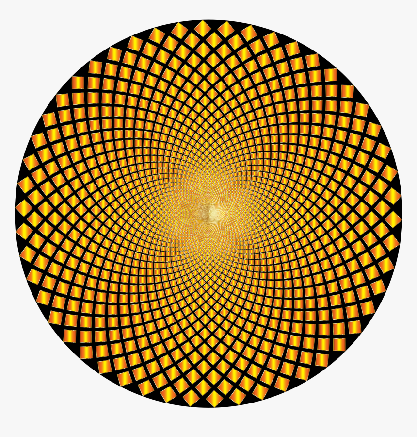 Hypnotic Checkerboard Vortex - Round Gold Placemats, HD Png Download ...