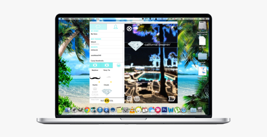 Send And Receive Snaps On Your Mac - Beach, HD Png Download ...
