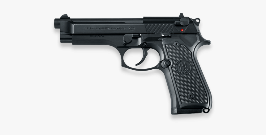 92 M9 Pistol, Black, Facing Left - Beretta Mp9, HD Png Download ...
