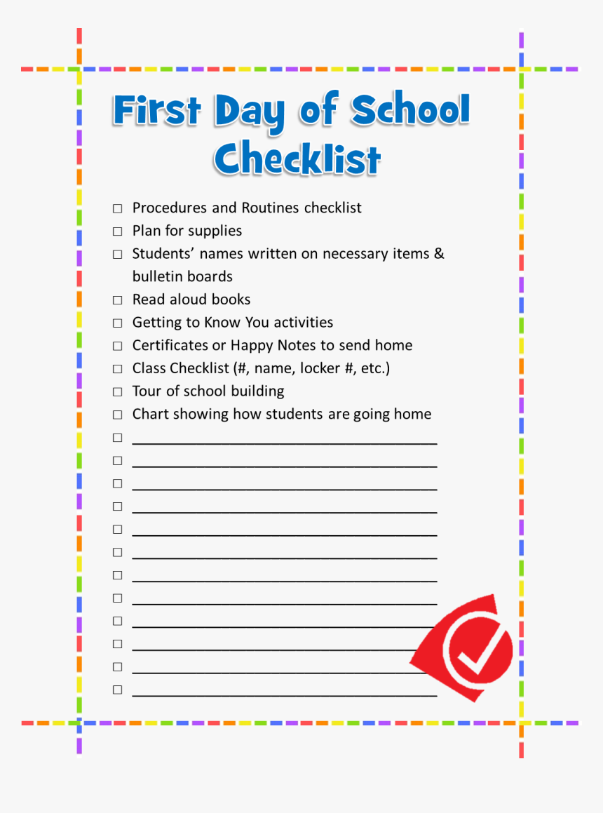 Notes For The First Day Of School, HD Png Download , Transparent Png ...