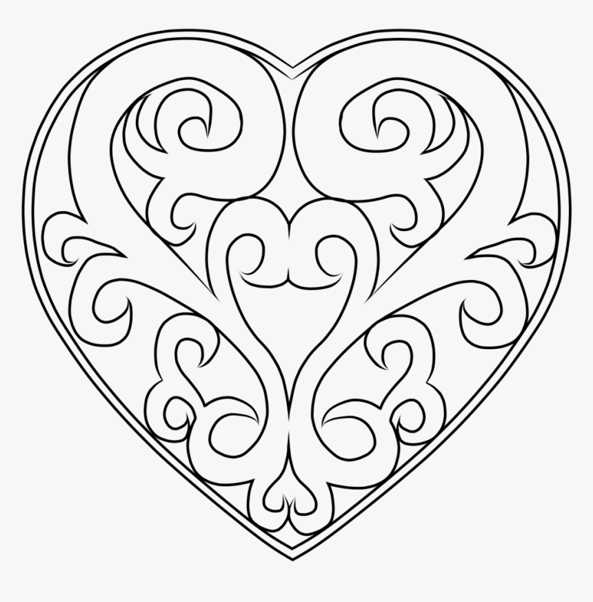 Line Book,visual Arts - Heart Locket Line Drawing, HD Png Download ...
