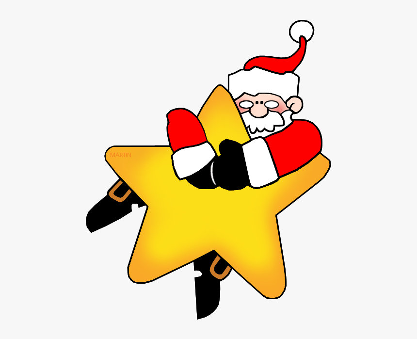 Santa On A Star - Christmas Star Clip Art, HD Png Download ...