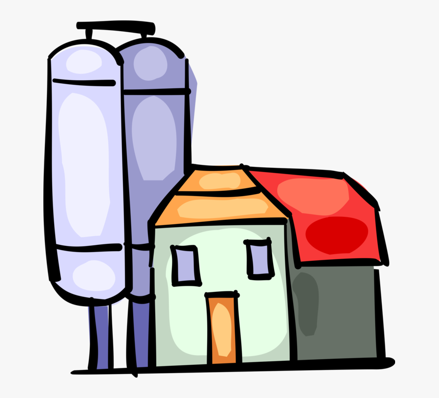Silo Clip Art Farm Grain Agriculture - Storage Silo Cartoon, HD Png ...