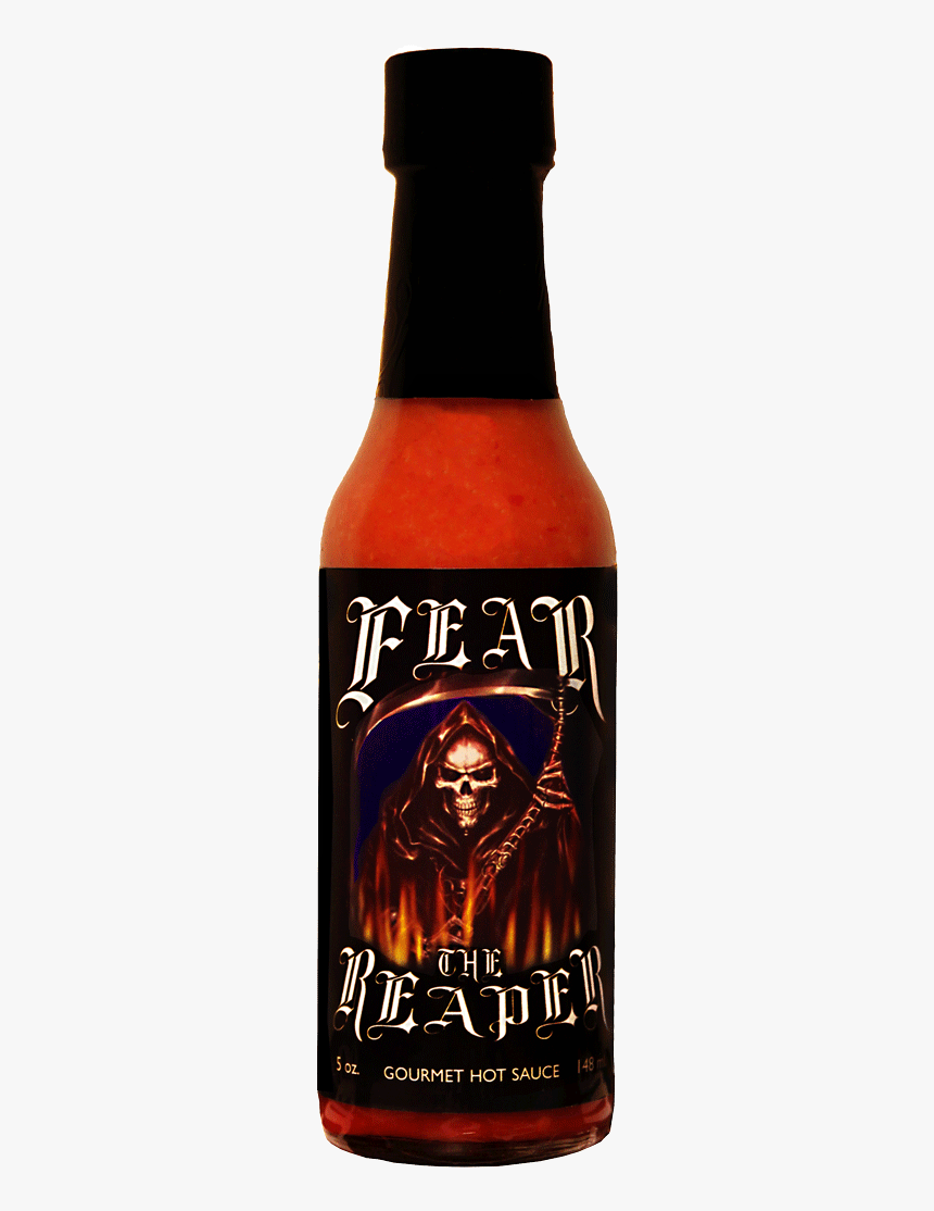 Heavenly Heat Fear The Reaper Hot Sauce - Glass Bottle, HD Png Download ...