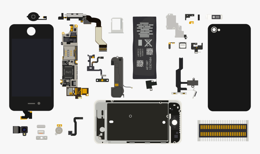 Smart Phone Electronic Parts Cell Doc - Cell Phone Parts, HD Png ...