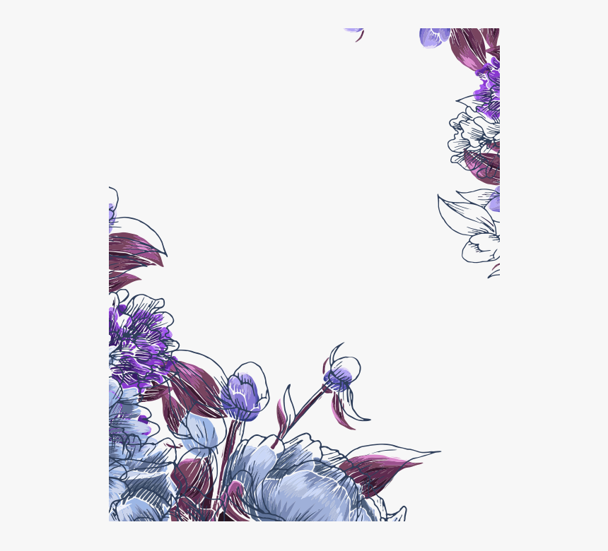 Violet Floral Border Png Background Image - Violet Flower Border Png ...