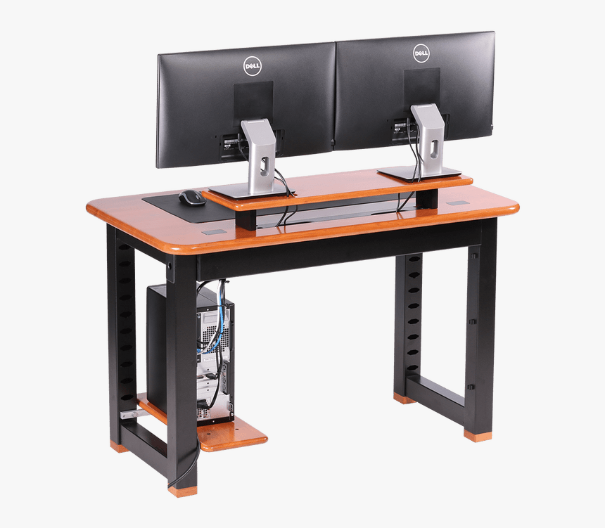 Transparent Desk With Computer, HD Png Download , Transparent Png Image ...
