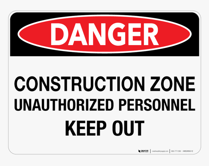 Danger Construction Zone Sign, HD Png Download , Transparent Png Image ...