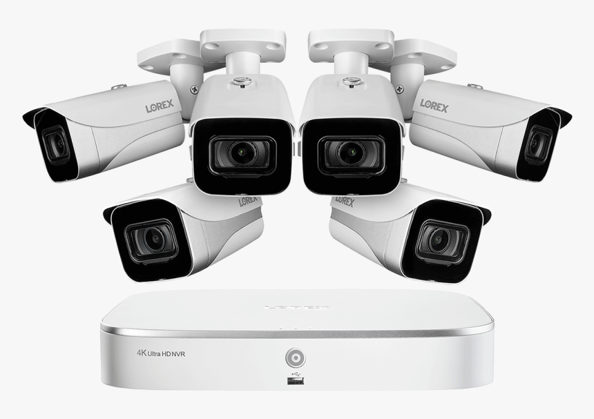 4k Ultra Hd Ip 8-channel Nvr System With 6 Outdoor - Camera, HD Png ...