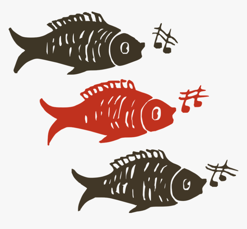 Fish, Animals, Music, Singing, Sea, Silhouettes - Singing Fish Clipart ...