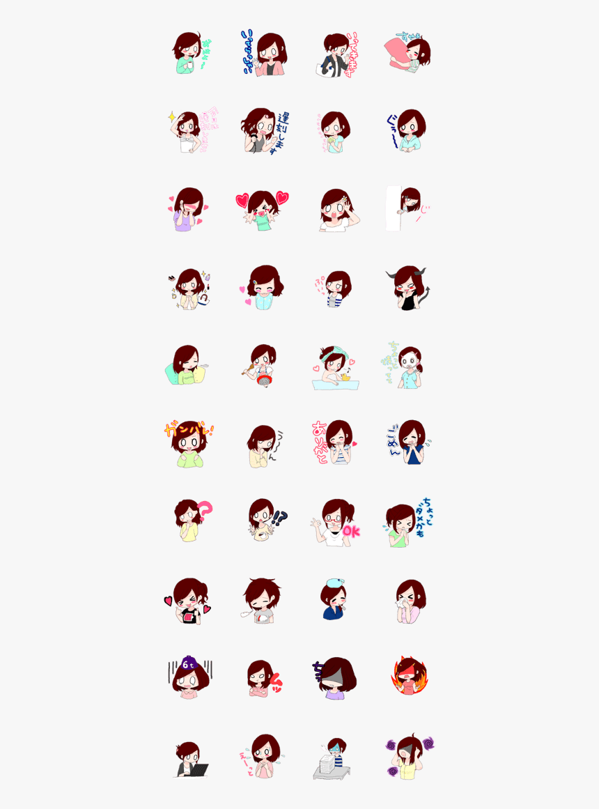 Chibi Girl Stickers, HD Png Download , Transparent Png Image - PNGitem