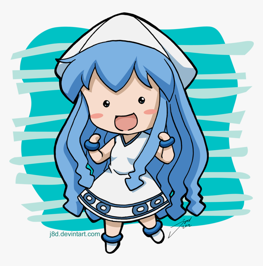 Squid Clipart Head - Chibi Squid Girl Anime, HD Png Download ...