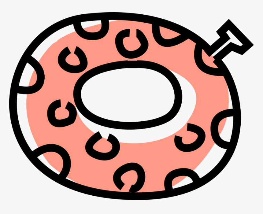 Vector Illustration Of Inflatable Donut Swimming Pool - Circle, HD Png ...