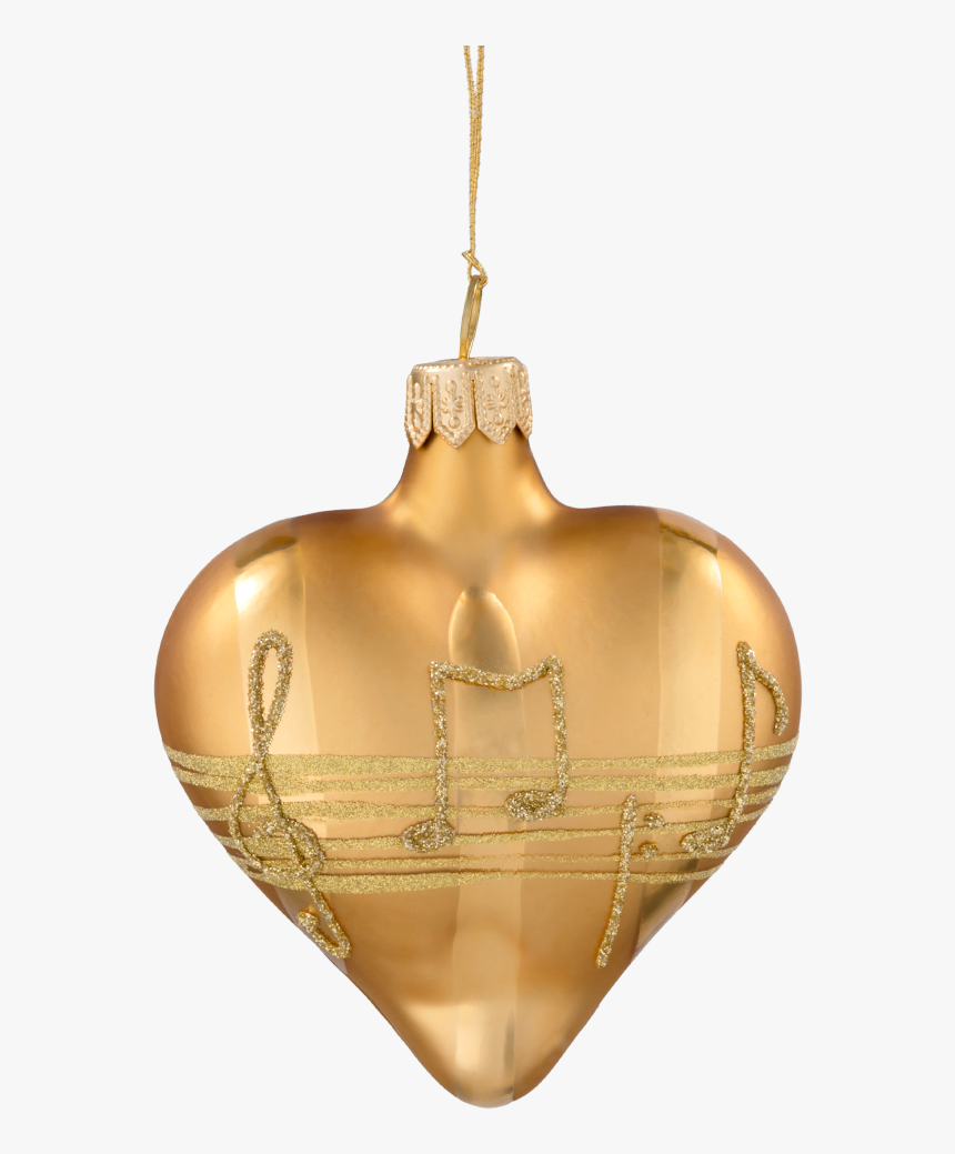 Heart Gold-coloured With Musical Notes - Gold Christmas Ornament Music ...