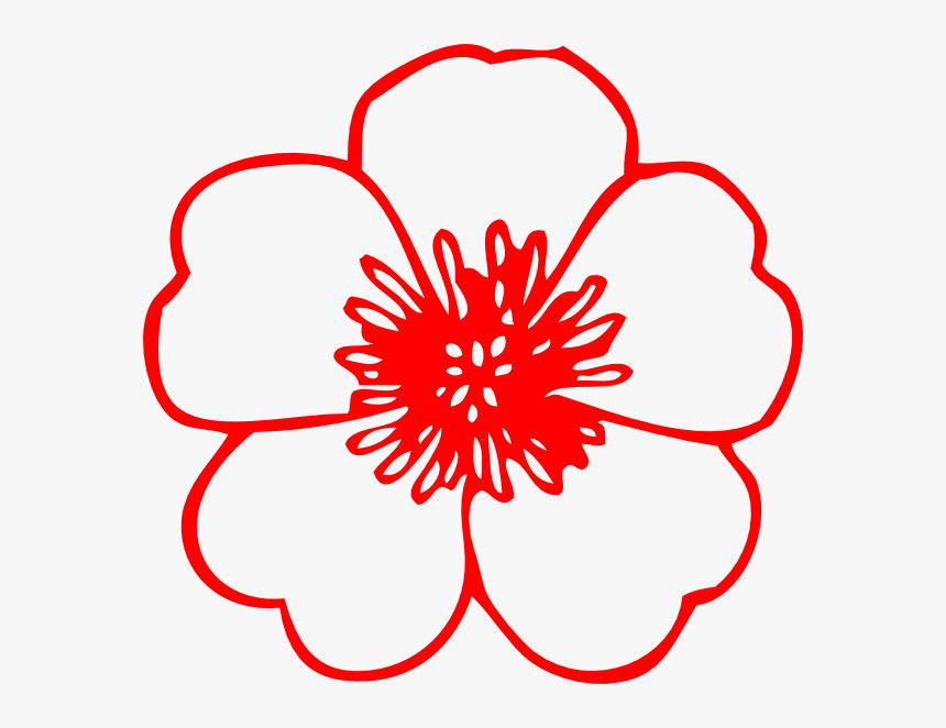 Red Flower Outline Clipart | Best Flower Site