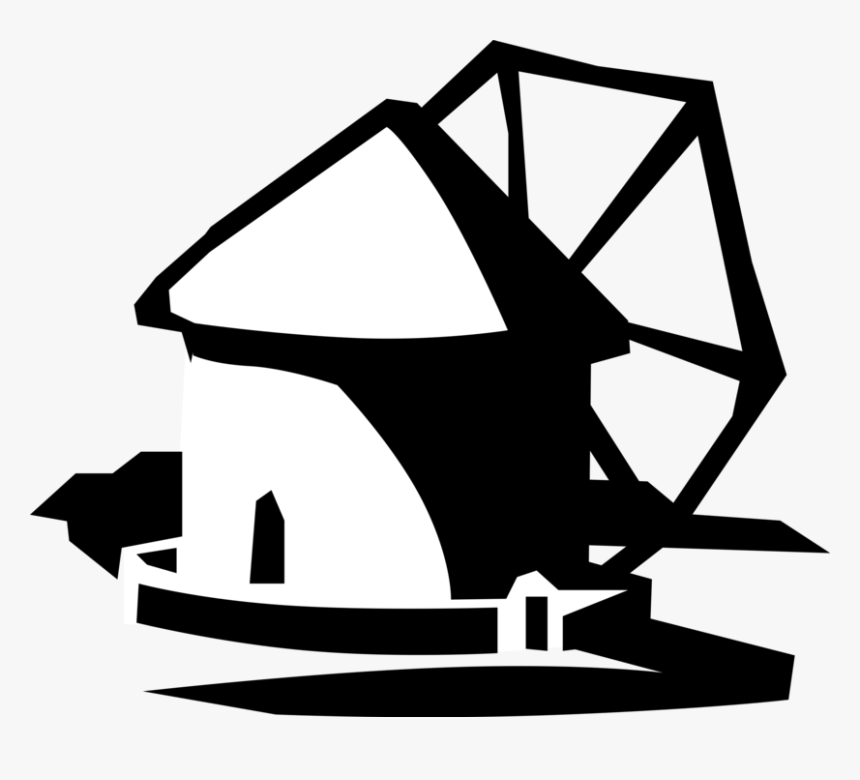 Vector Illustration Of Windmill On Greek Island Of - Greek Windmill Png ...