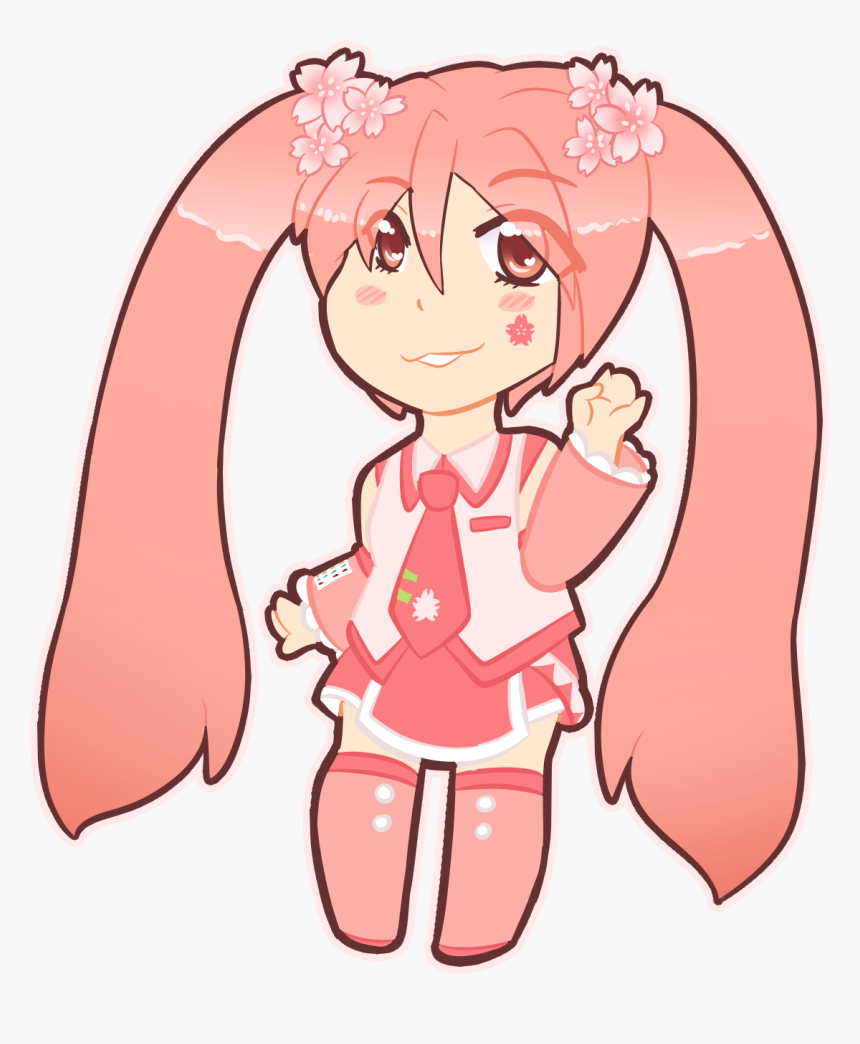 Sakura Miku - Cartoon, HD Png Download , Transparent Png Image - PNGitem