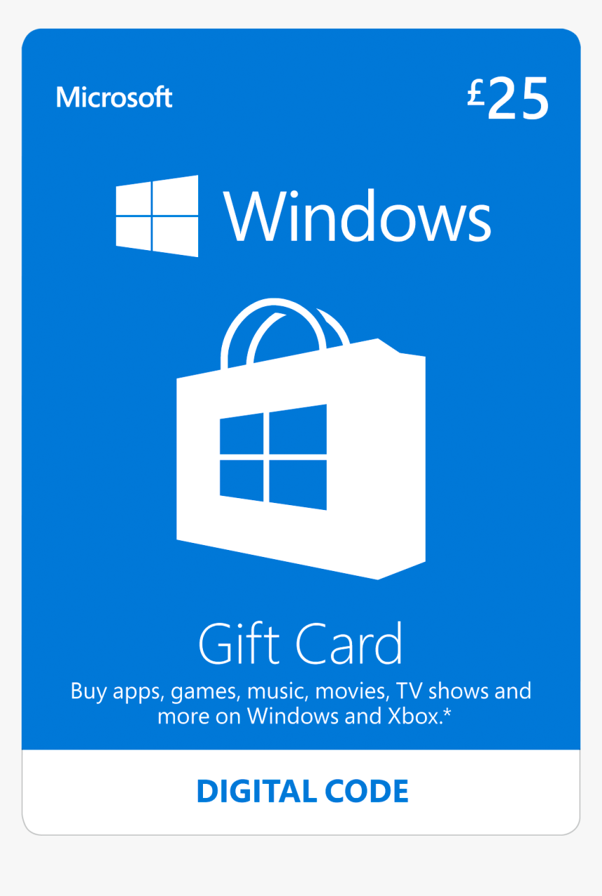 Windows Gift Card, HD Png Download , Transparent Png Image - PNGitem