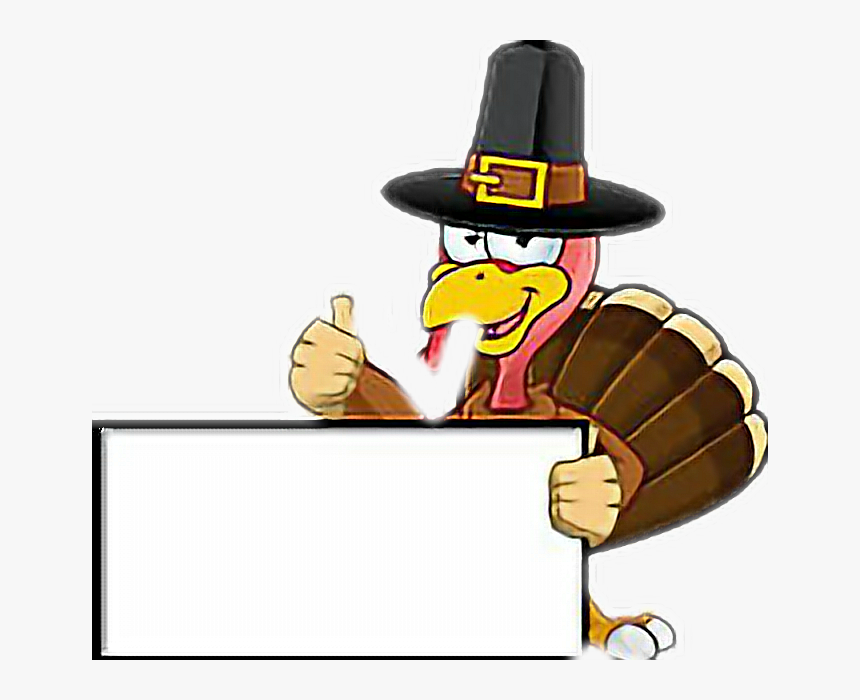 #turkey Pavo Thanksgiving - Cartoon Turkey Holding Sign, HD Png ...