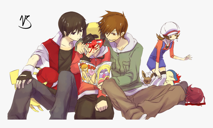 Xd Red, Blue, Gold, Silver And Lyra - Gold And Red Pokemon, HD Png ...