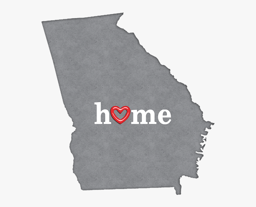State Map Outline Georgia With Heart In Home, HD Png Download ...