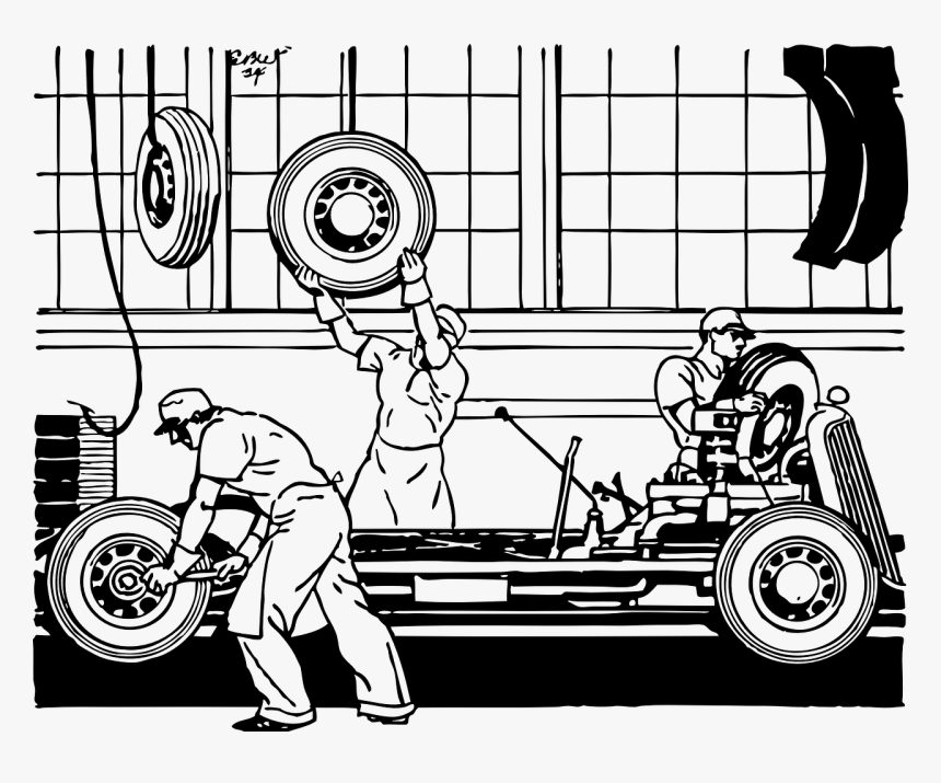 Car Assembly Line Drawing, HD Png Download , Transparent Png Image ...