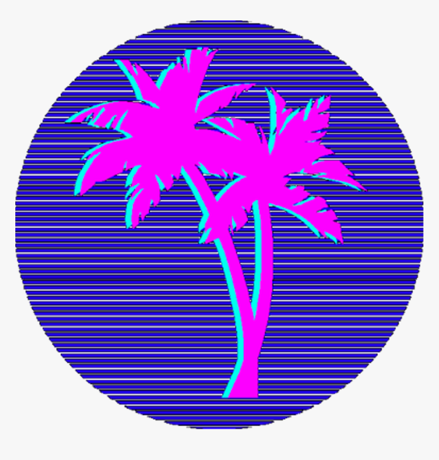 Transparent Blue Aesthetic Png - Vaporwave Palm Tree Transparent, Png ...