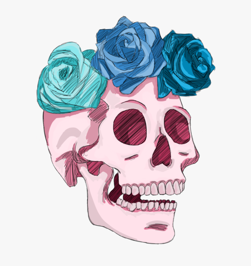 Transparent Skull And Roses Png - Skull Rose Drawing Transparent, Png ...