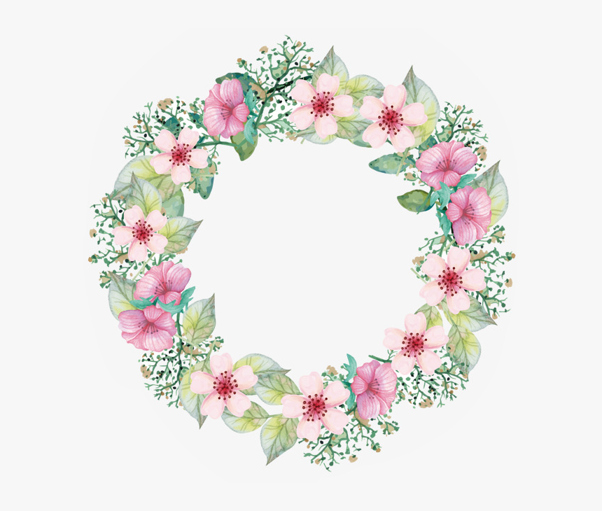Pink Flower Wreath Vector, HD Png Download , Transparent Png Image ...