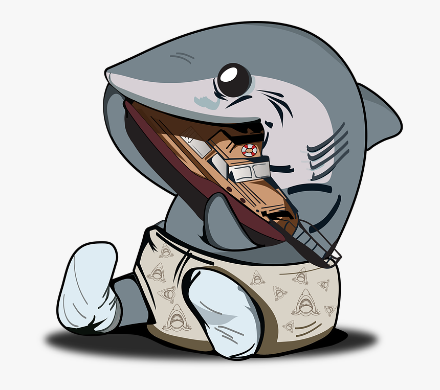 Jaws, Shark, Baby Shark, Orca, Boat, Play, Diaper, - Cartoon, HD Png ...