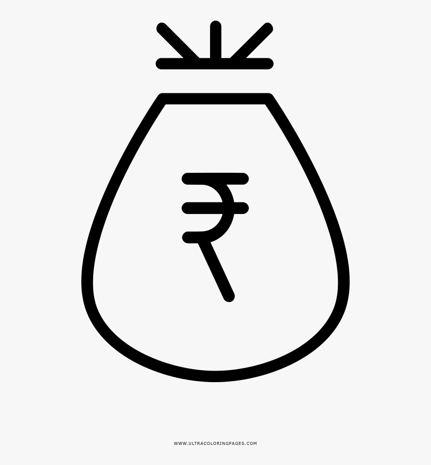Money Bag Coloring Page - Rupee Circular Icon Png, Transparent Png ...