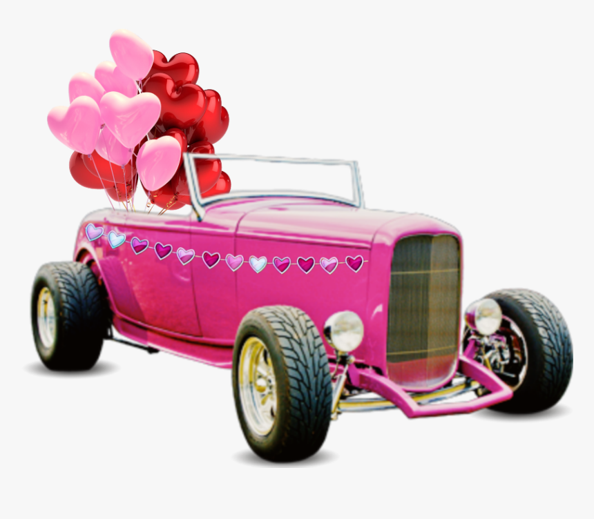 #valentinesday #pink #heart #car #hotrod - Pink Hot Rod, HD Png ...