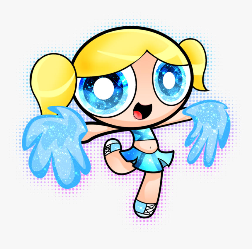 Clip Art Cheerleading Cartoon - Powerpuff Girls Bubbles Cheerleader, HD ...