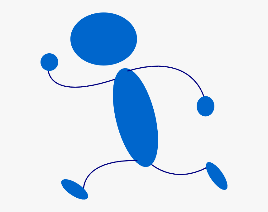 Person Running Running Blue Stick Man Clip Art At Vector - Running Clip ...