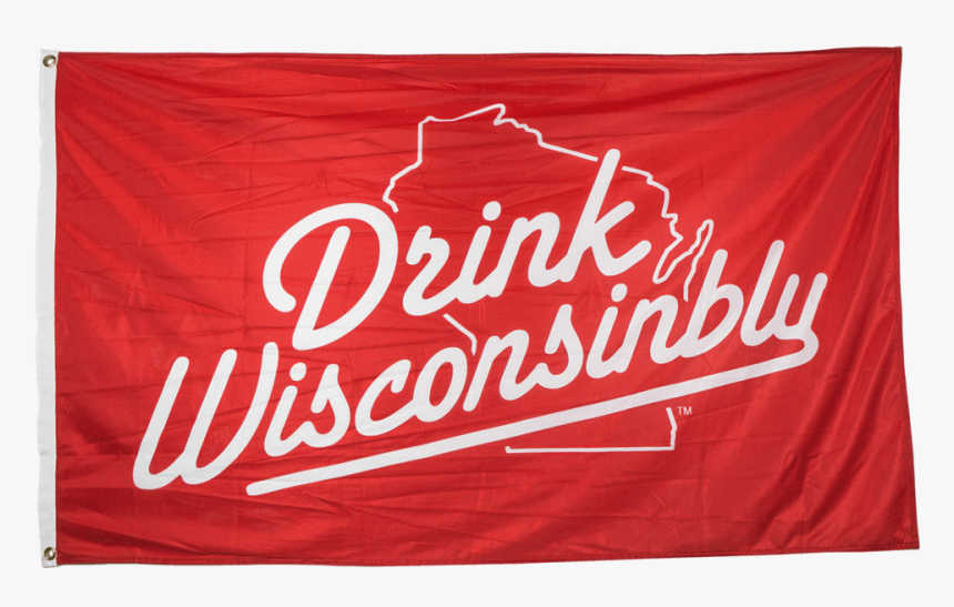 Drink Wisconsinbly Red & White Flag - Banner, HD Png Download ...