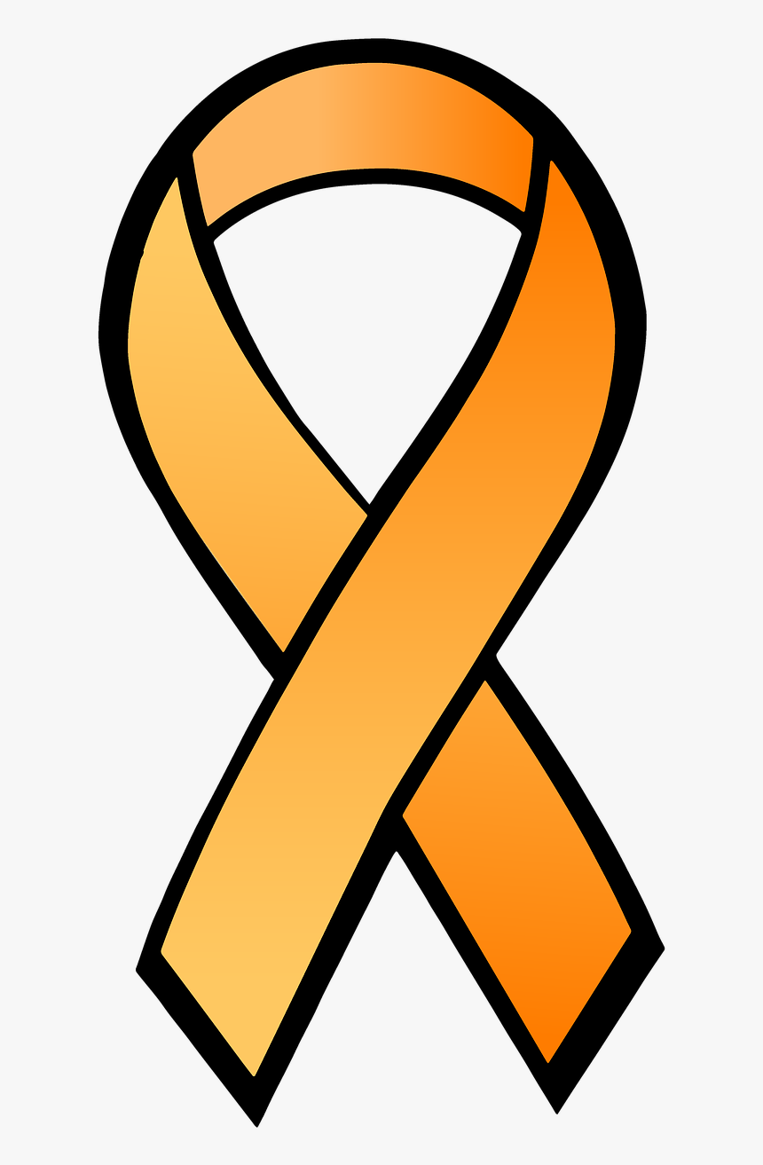 Ribbon Satin Orange Ribbon Free Picture - Breast Cancer Ribbon Png ...