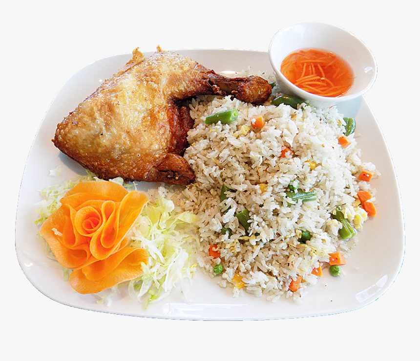 Rice With Chicken Png - Fried Chicken Rice Plate, Transparent Png ...
