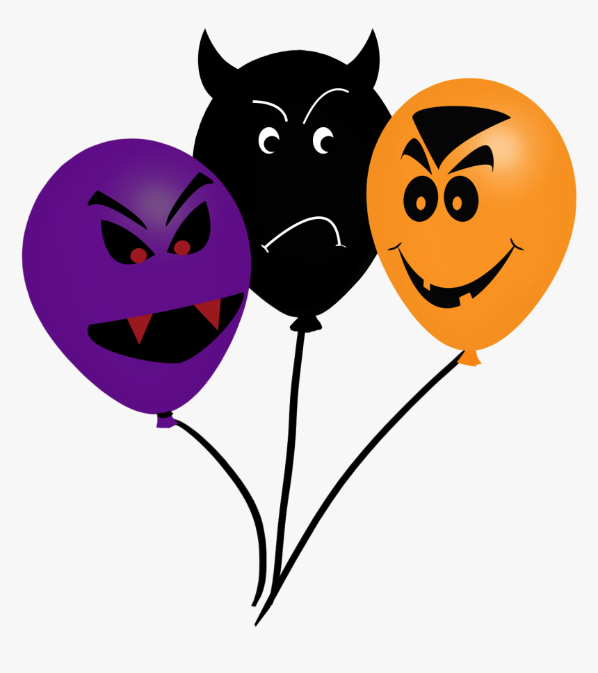 Bunch Of Balloons For Halloween - Cartoon, HD Png Download ...