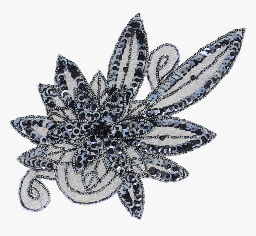 Flower Sequin & Beaded Applique - Applique Sequin, HD Png Download ...
