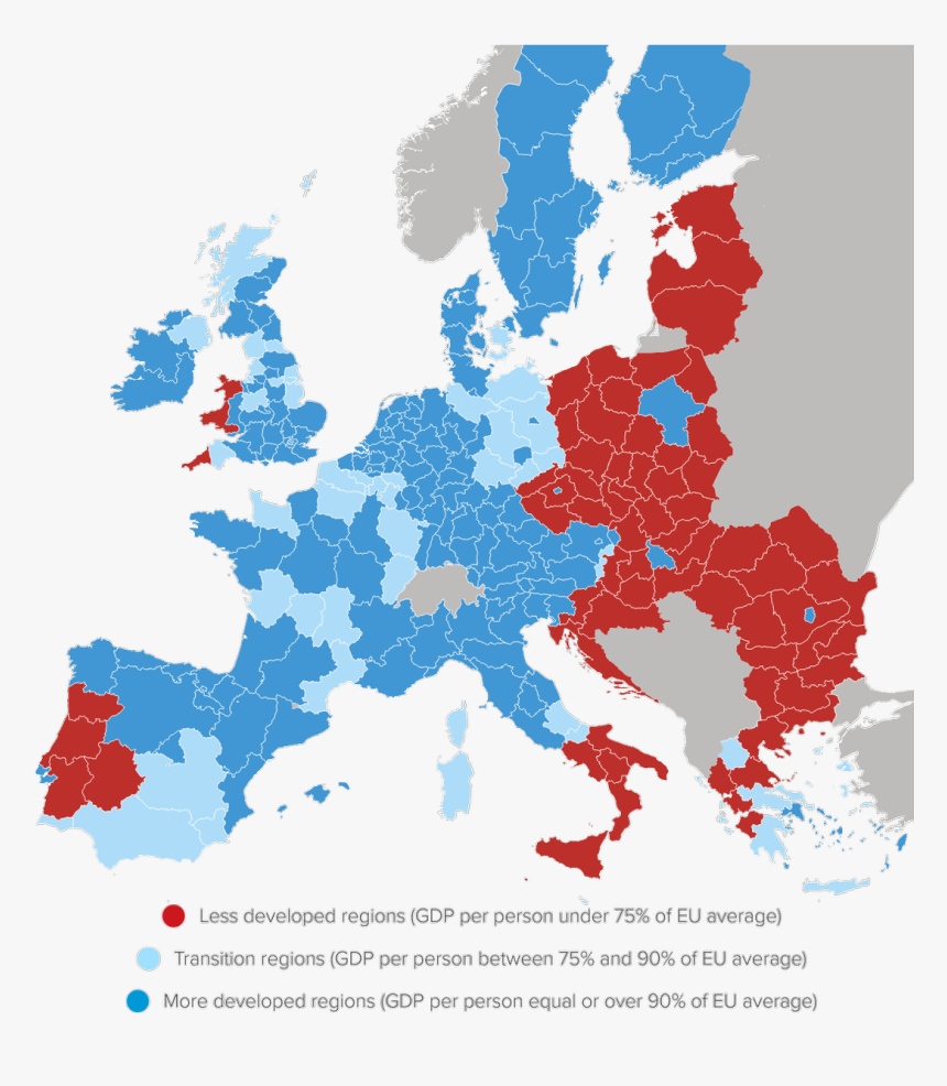 Eu Regions Gdp Per Capita 2018, HD Png Download , Transparent Png Image ...