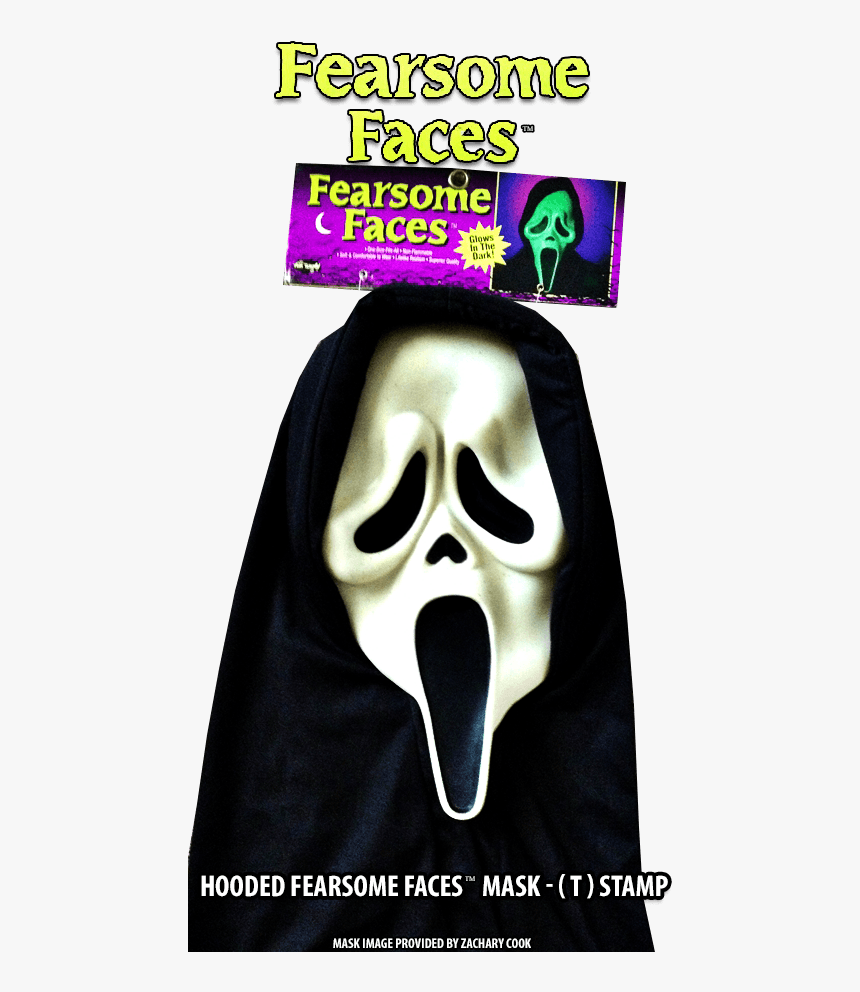 Hooded Fearsome Faces T Stamp Ghostface Mask - Scream Mask, HD Png ...