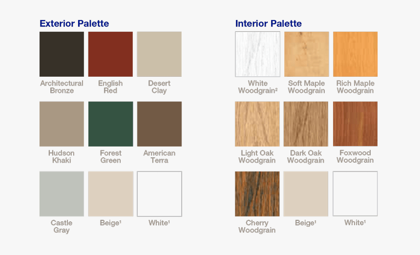 Colors And Woodgrain Options - Vinyl Window With Wood Color Interior ...