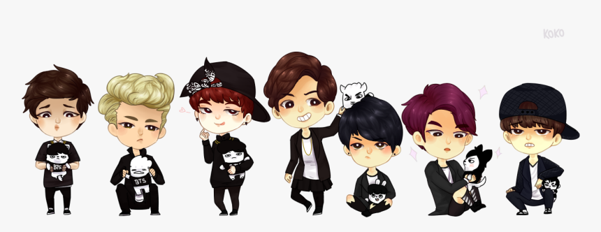 Bts Cartoon, HD Png Download , Transparent Png Image - PNGitem