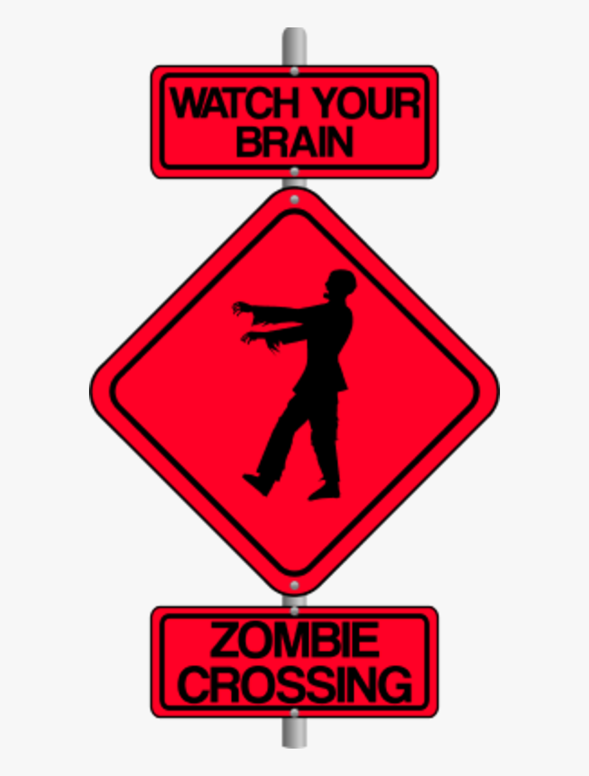 Zombie Crossing The Street Comic Traffic Sign - Traffic Sign, HD Png ...