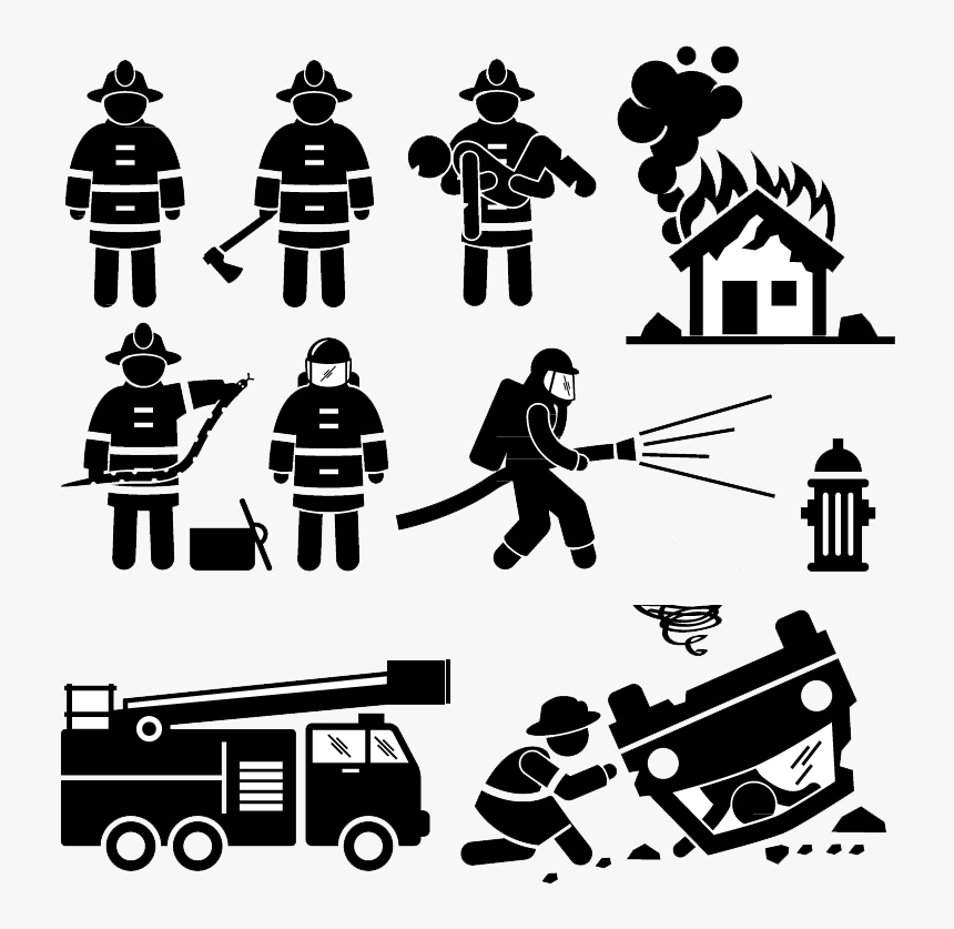 Firefighter Png Download - Firefighter Stick Figure, Transparent Png ...