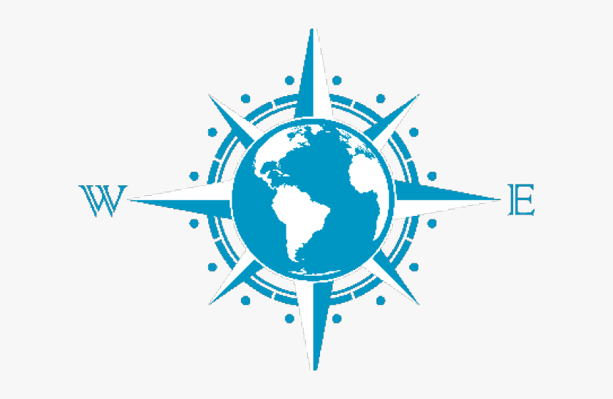 Compass Clipart Border - Compass Rose On Globe, HD Png Download ...