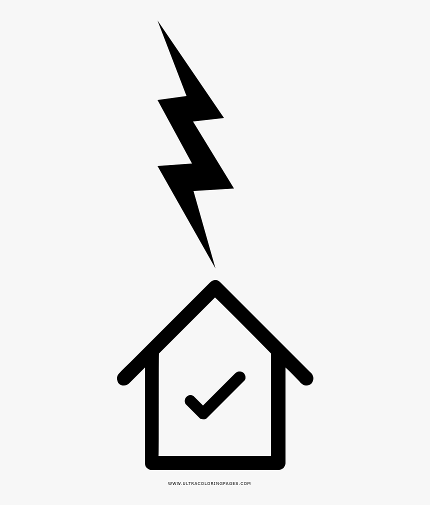 Lightning Strike Coloring Page, HD Png Download , Transparent Png Image ...