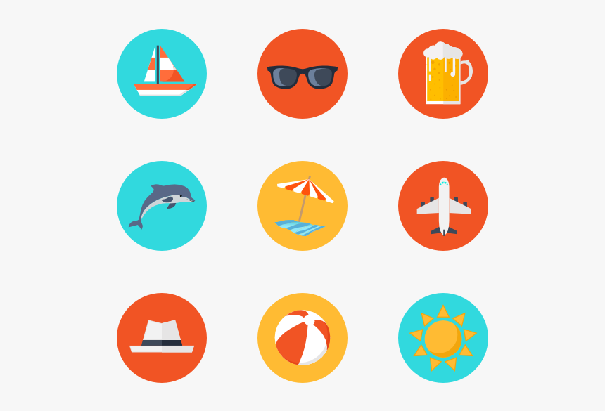 Beach Icons Free Vector - Beach Icon Vector Png, Transparent Png ...