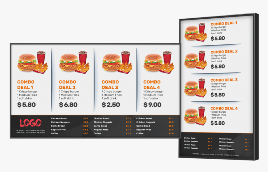 Menu Board Png - Digital Menu Board Software, Transparent Png ...